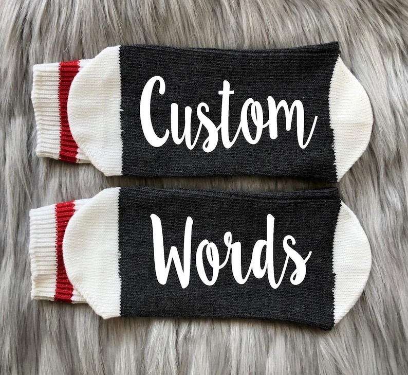 Custom Socks-custom Words Socks-word Socks-novelty Socks-socks With ...
