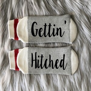 Gettin Hitched-bride Socks-engagement Gifts-bridal Gifts-bride to Be ...