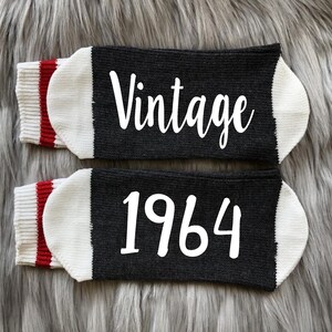 Hello 60 Birthday Socks-60th Birthday Gift-vintage 1964-sixtieth-sixty ...