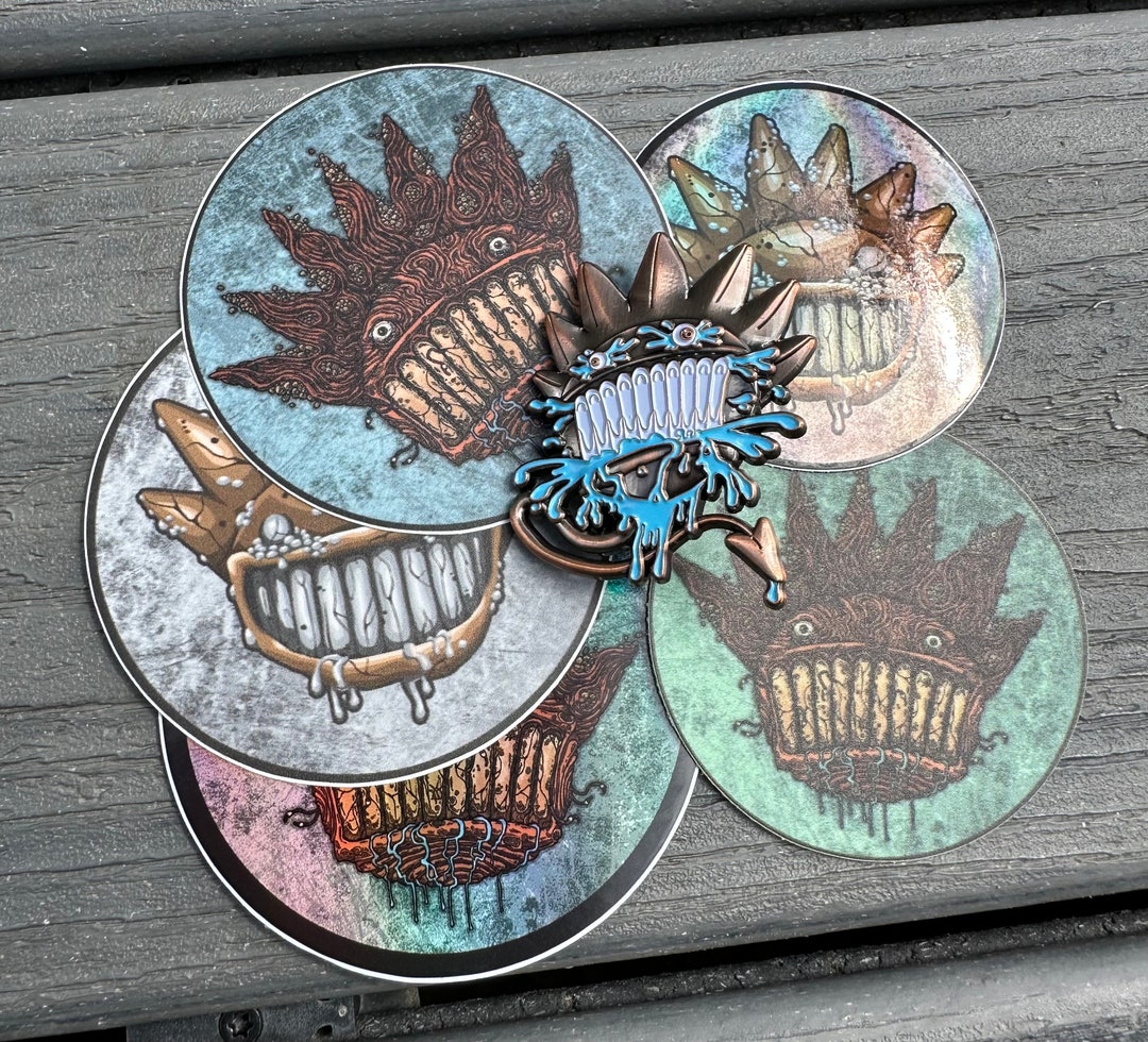 Demon Sweat Pin and Blarney Stone Sticker Pack - Etsy