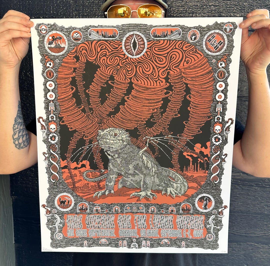 King Gizzard and the Lizard Wizard Red Rocks 2024 Poster (3-color ...