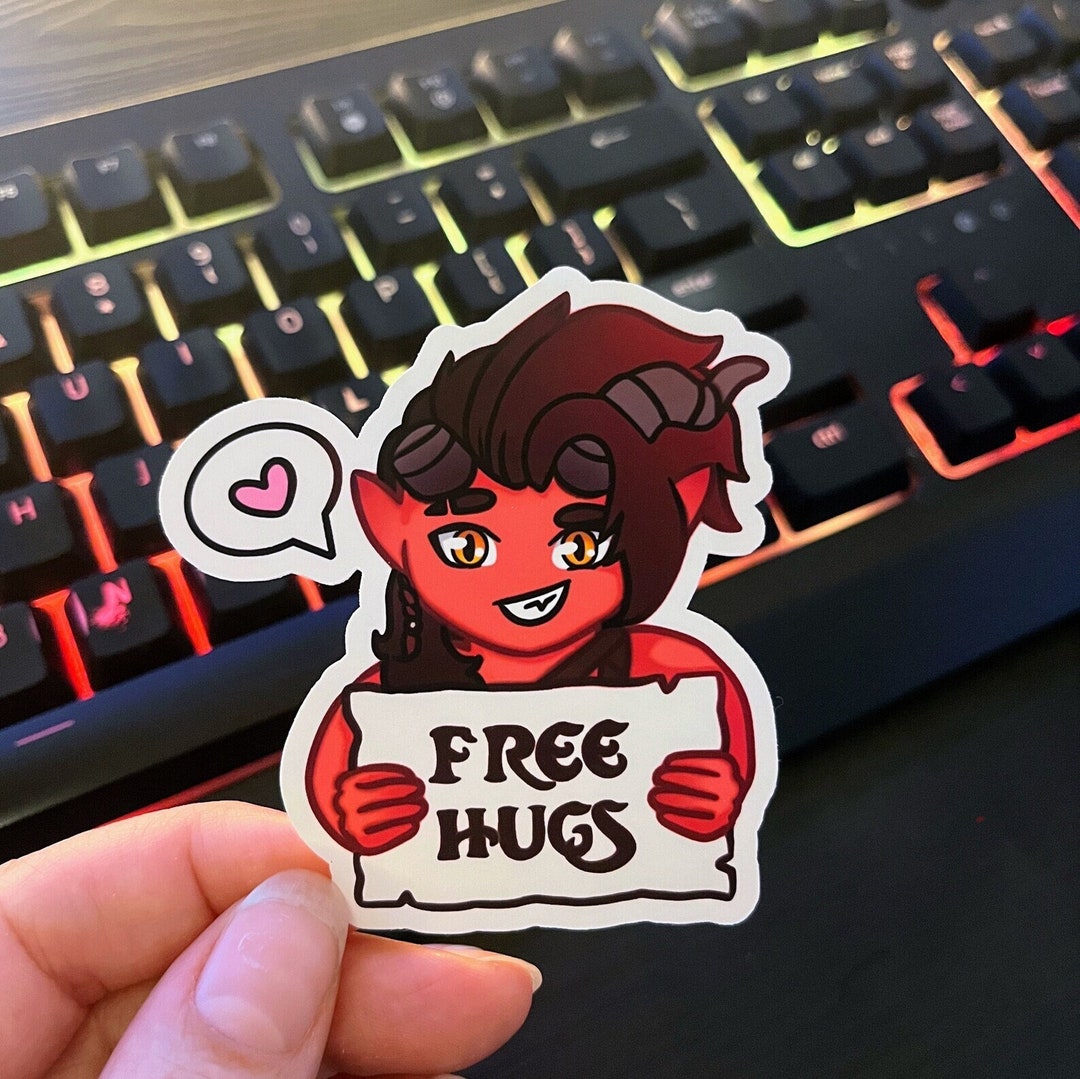 Baldur's Gate 3 - Cute Karlach Sticker - Free Hugs - Etsy