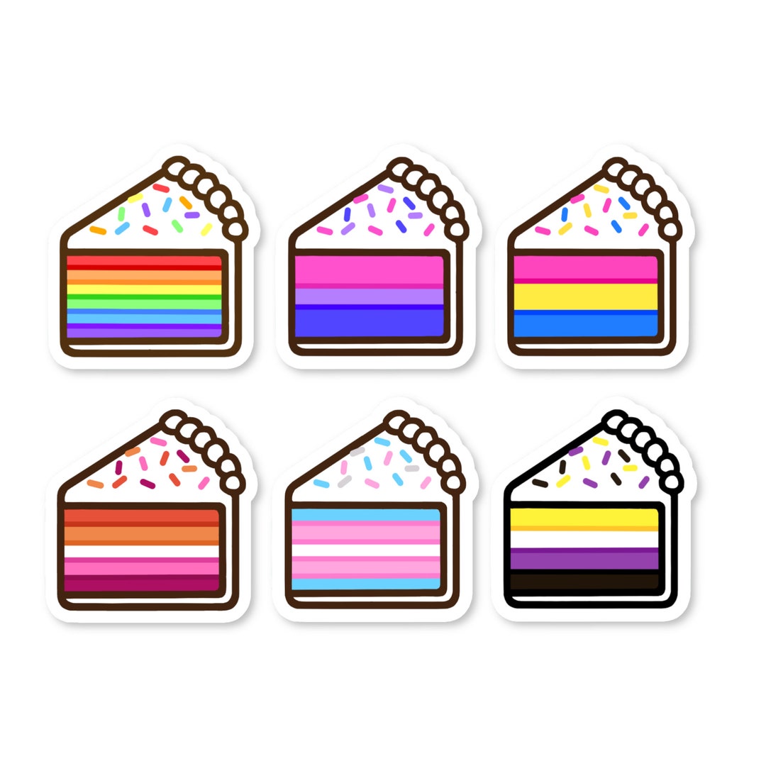 Cake Pride Stickers Rainbow Pride Flags Die-cut Vinyl - Etsy