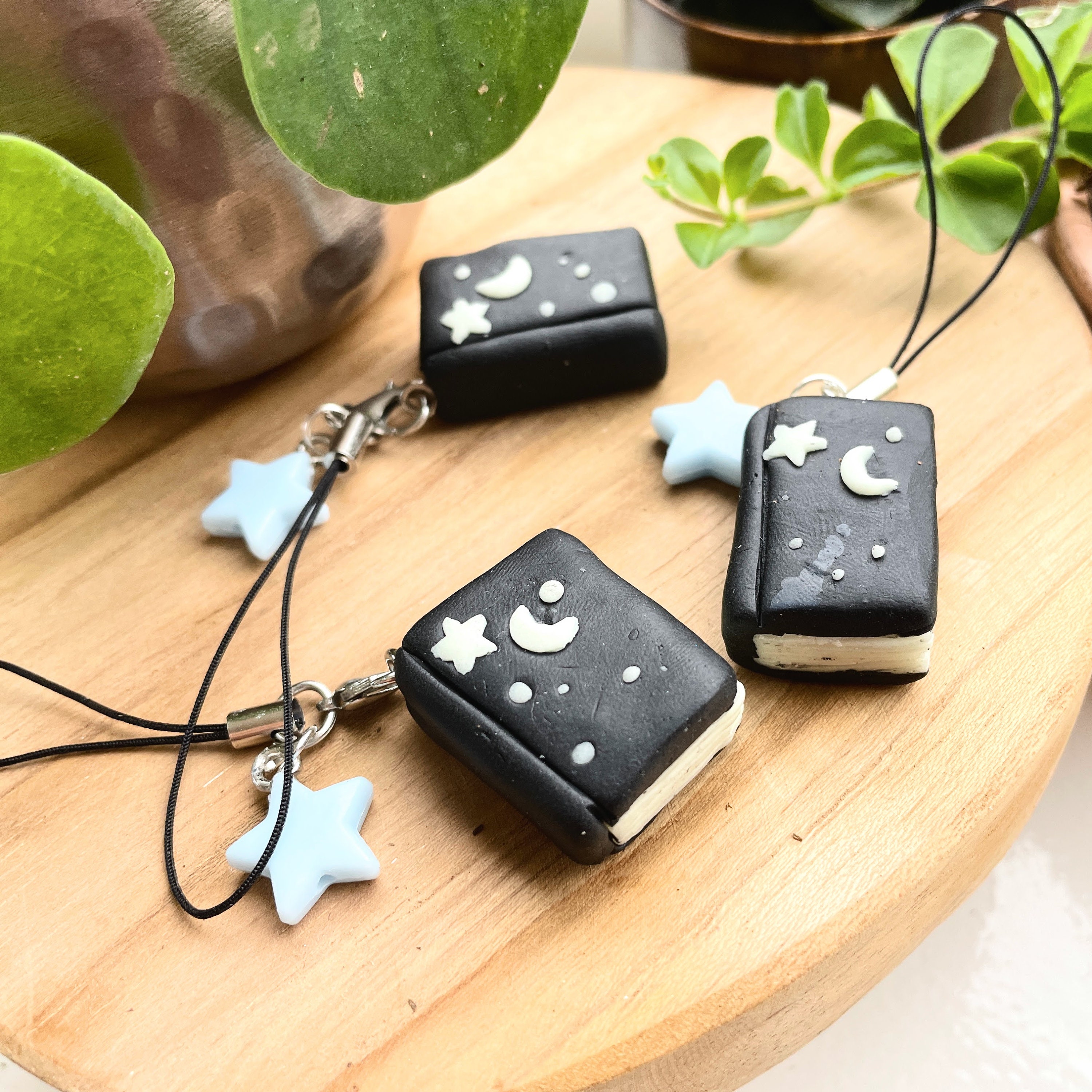 GLOW in the DARK Witchy Magic Spellbook charm Keychain | Etsy