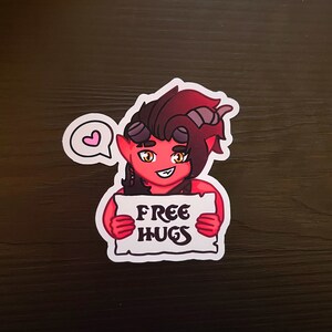 Baldur's Gate 3 - Cute Karlach Sticker - Free Hugs - Etsy