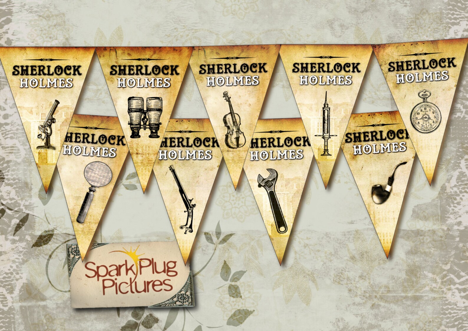 Sherlock Holmes Detective Bunting Banner - Etsy