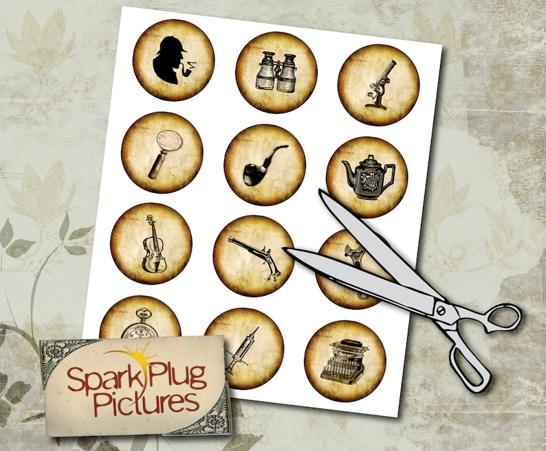 Sherlock Holmes Detective Printable Cupcake Toppers & Favor Tags - Etsy
