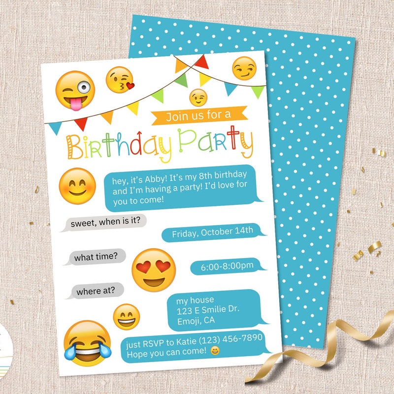 Emoji Invitation - Etsy
