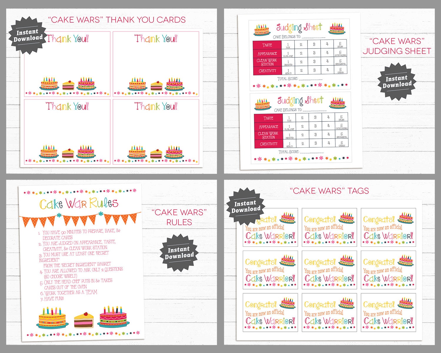 CAKE Wars Invitation Baking Party Invitation Girls Birthday | Etsy