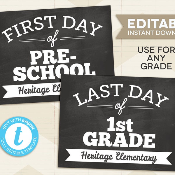 First Day of 5th Grade Poster - Etsy