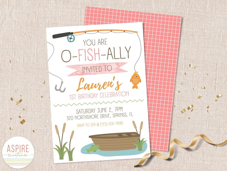 Fishing Invitation Instant Download / Fishing Party Invitation for Girl ...