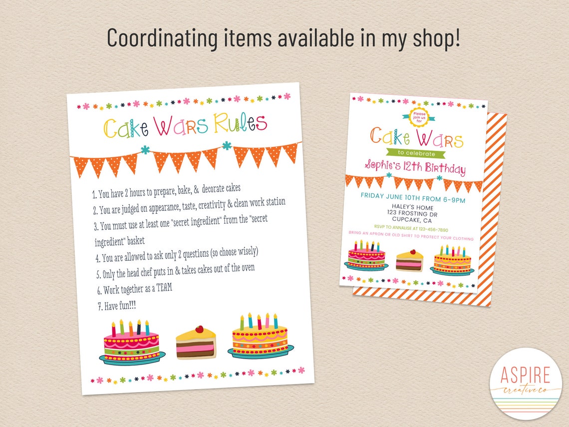 Cake Wars Party Scorecard, Judging Sheet, Cake Wars Birthday Party ...