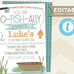 Fishing Invitation Instant Download / Fishing Party Invitation - Etsy