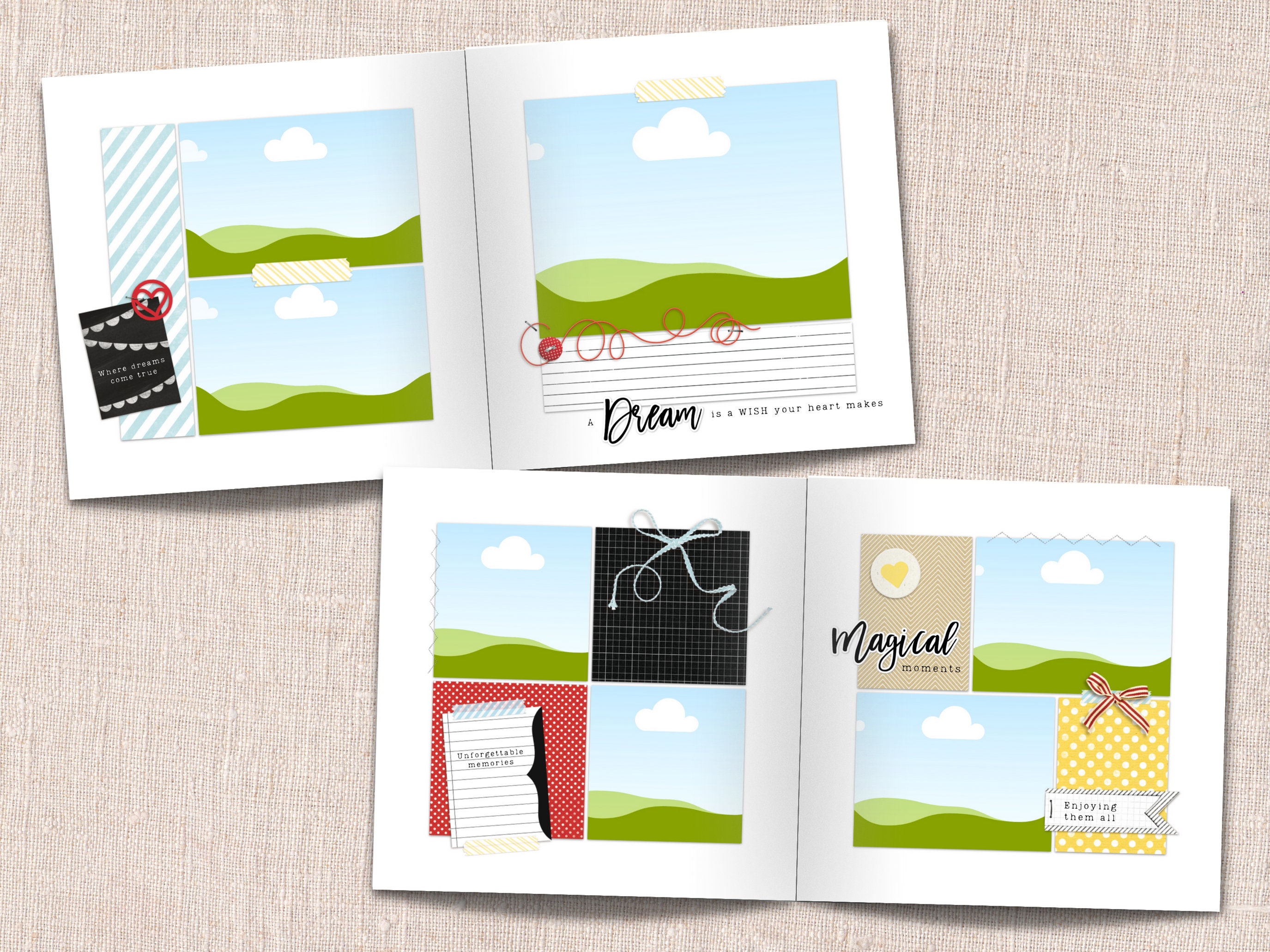 Vacation Photo Book Template, Digital Scrapbook, Instant Download - Etsy