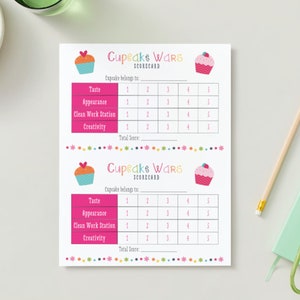 Cupcake Wars Party Scorecard, Judging Sheet, Cupcake Wars Birthday ...