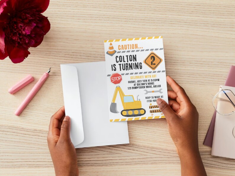 CONSTRUCTION Party Invitation / CONTRUCTION Birthday Party Invitation ...