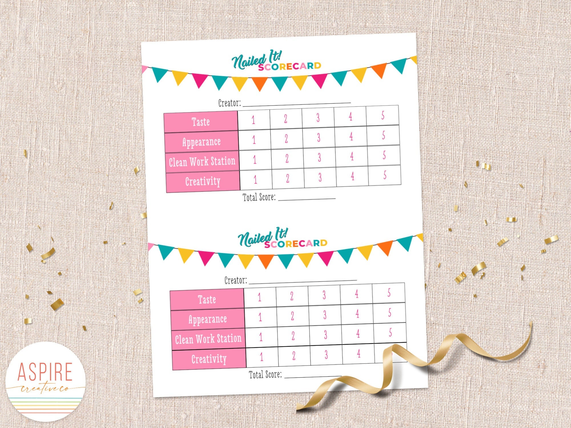 Nailed It Party Scorecard, Judging Sheet, Nailed It Birthday Party ...