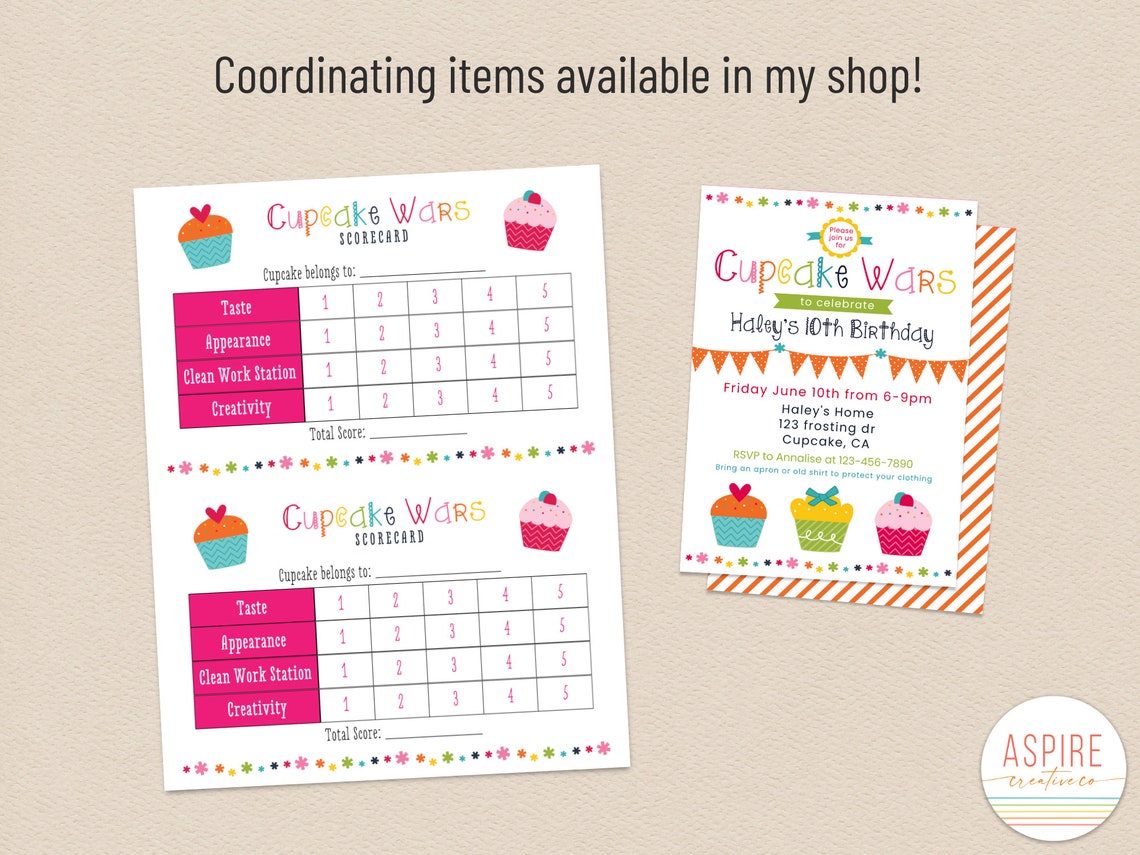 Cupcake Wars Party Rules, Cupcake Wars Birthday Party, Baking Party ...