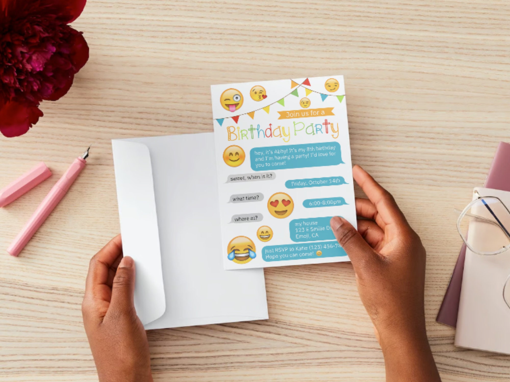 Emoji Birthday Invitation, Instant Download, Emoji Invitation, Emoji ...