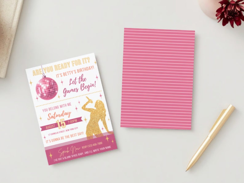 Taylor Swift Invitation, Swiftie Birthday Invitation, Taylor Swift ...