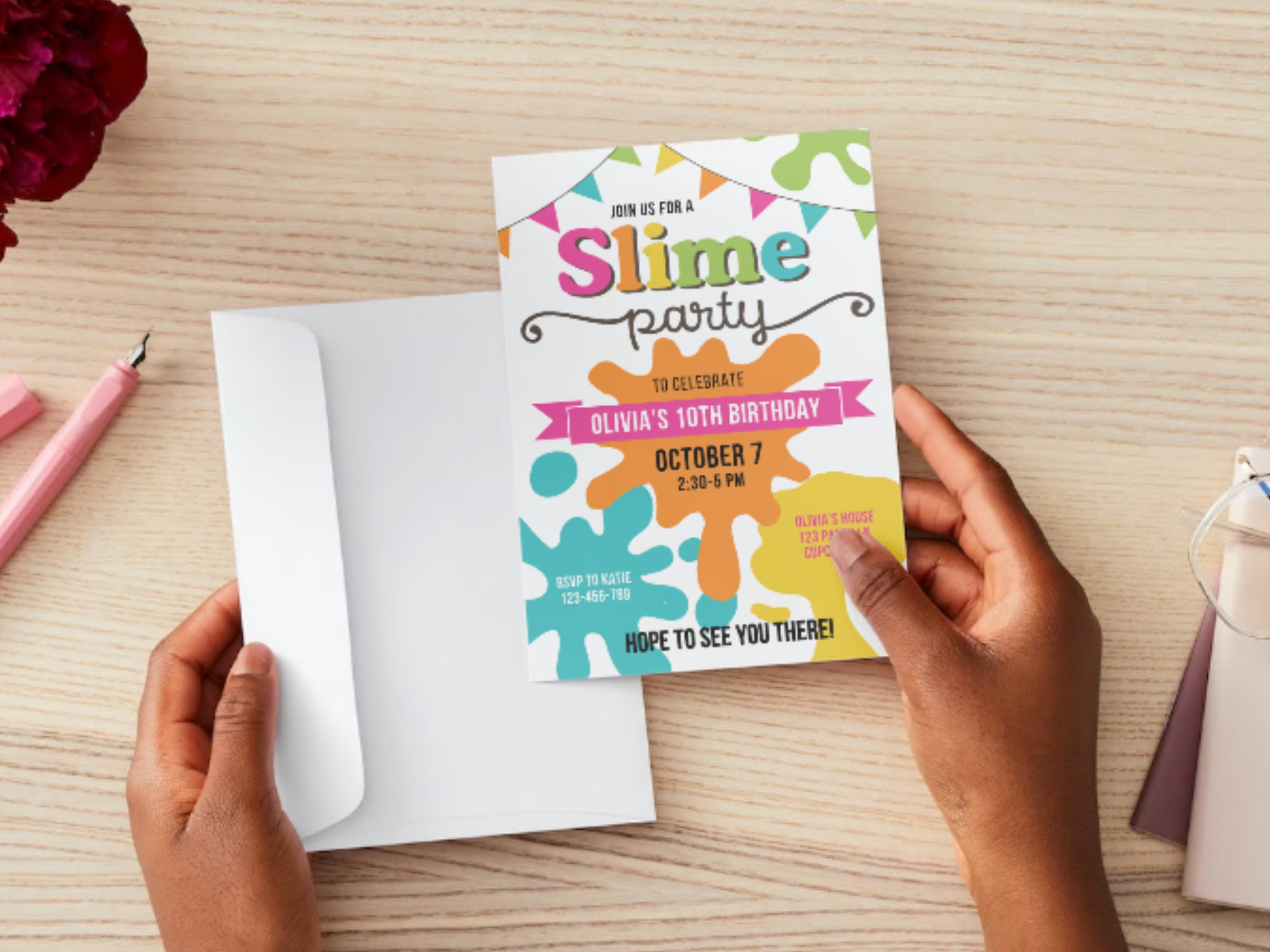 SLIME Party Invitation / SLIME Invitation / Slime Birthday Party ...