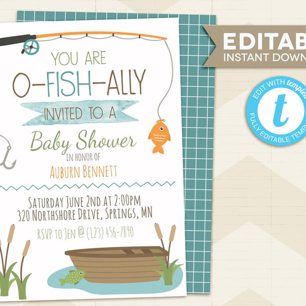 Fishing Baby Shower Invitation - Etsy