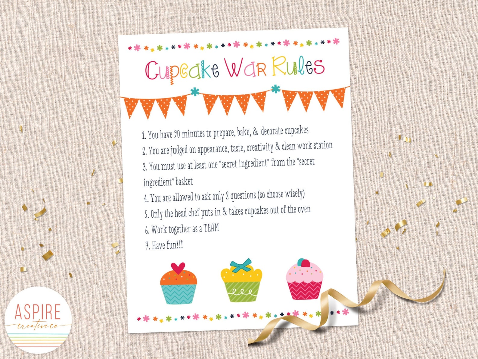 Cupcake Wars Party Rules, Cupcake Wars Birthday Party, Baking Party ...