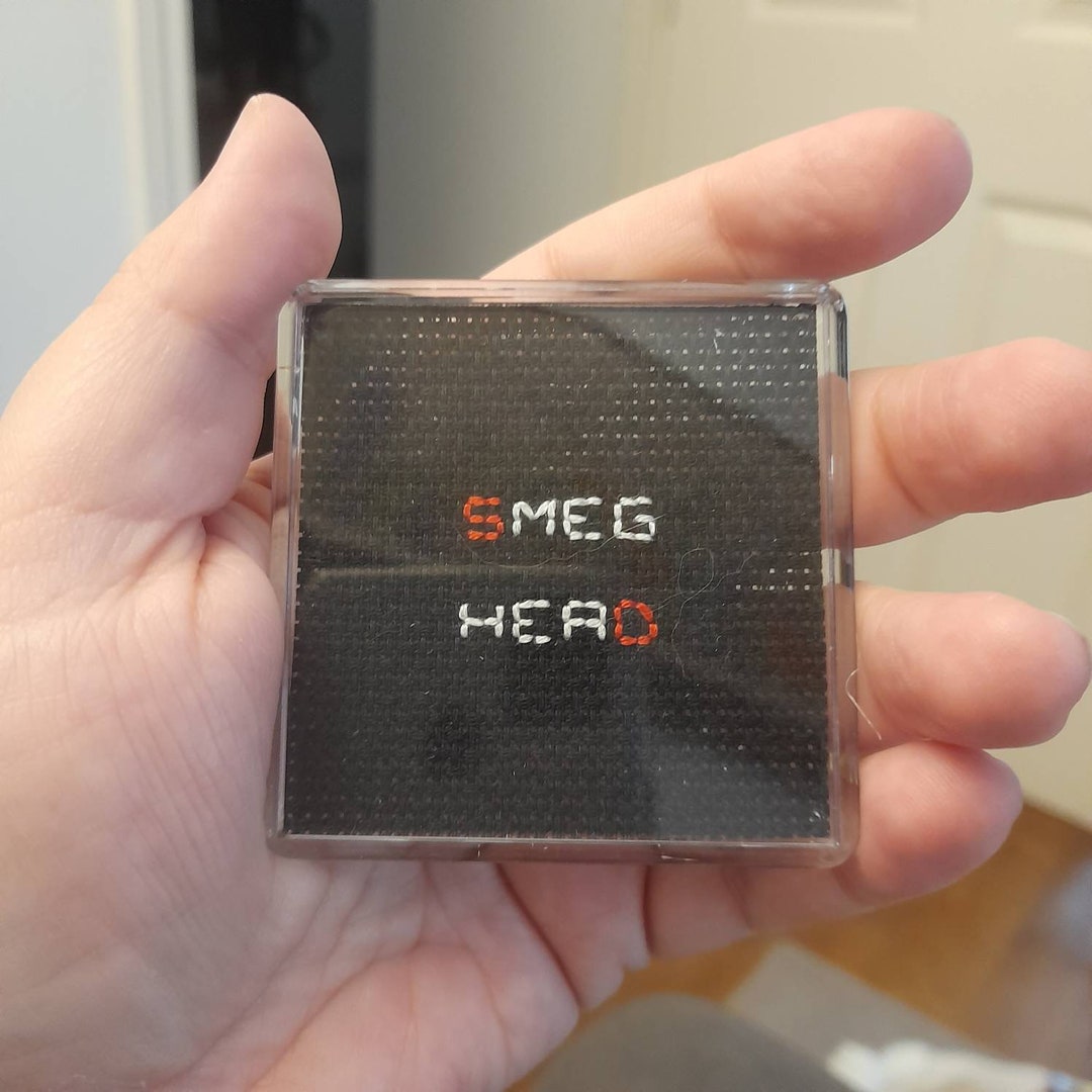 Cross Stitch Acrylic Magnet Smeg Head Red Dwarf - Etsy