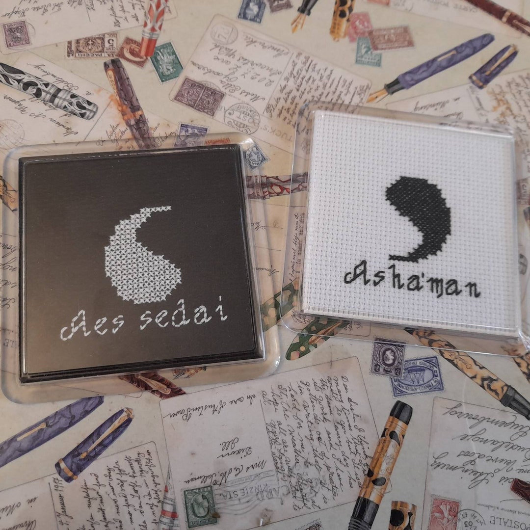 Wheel of Time Coaster Set: Aes Sedai & Asha'man Cross Stitch - Etsy