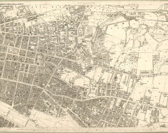 1894 Map Scan - Glasgow, Scotland, UK - High-resolution Scan of the Victorian (19th Century ...