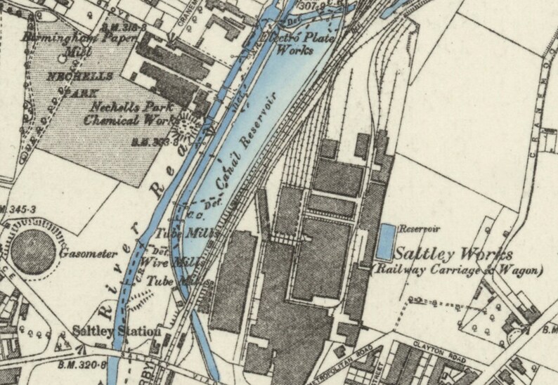 1887 Map Scan - Birmingham, England, UK - Digital Download - High ...