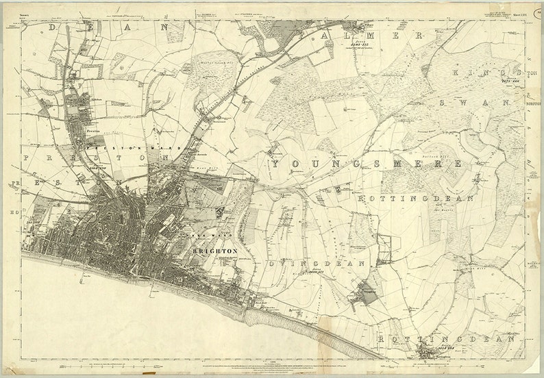 1873 Map Scan - Brighton, Sussex, England, UK - High-resolution ...