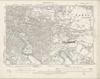 1897 Map Scan - Edinburgh, Scotland, UK - High-resolution Scan of Victorian (19th Century ...
