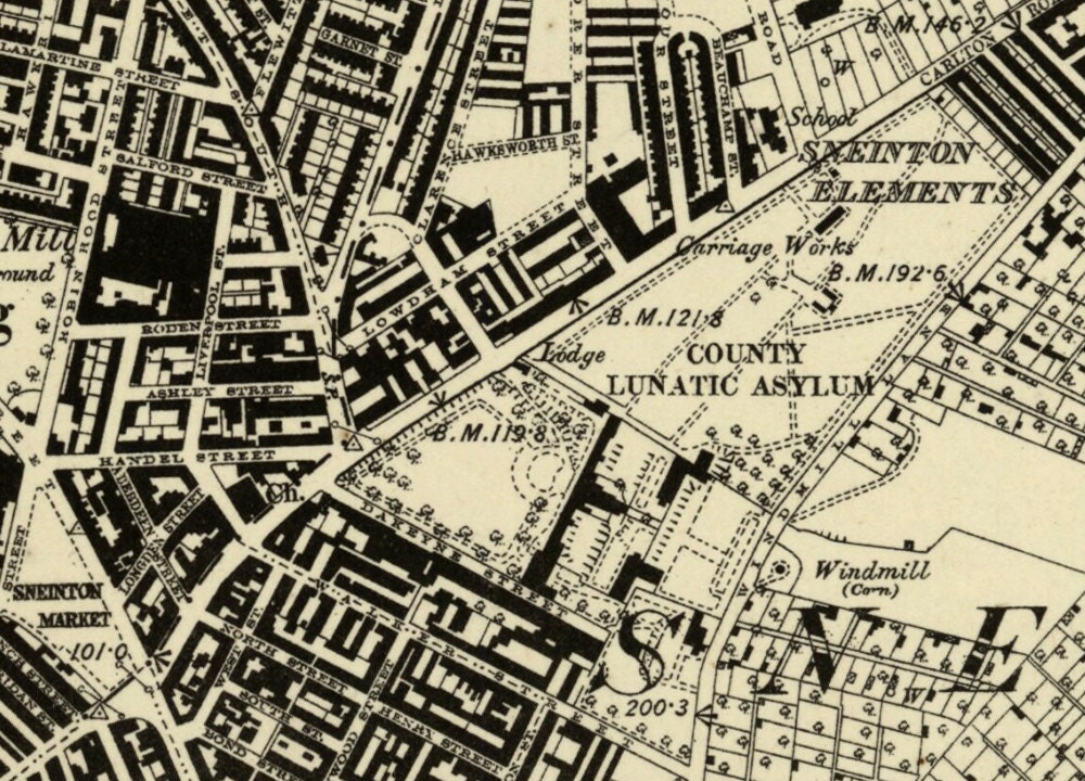 1880 Map Scan - Nottingham, England, UK - High-resolution Scan of ...