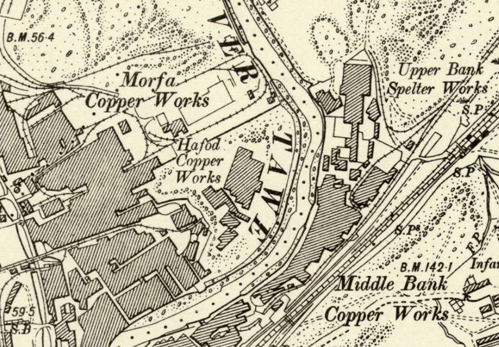 1897 Map Scan - Swansea, Wales, UK - High-resolution Victorian (19th ...