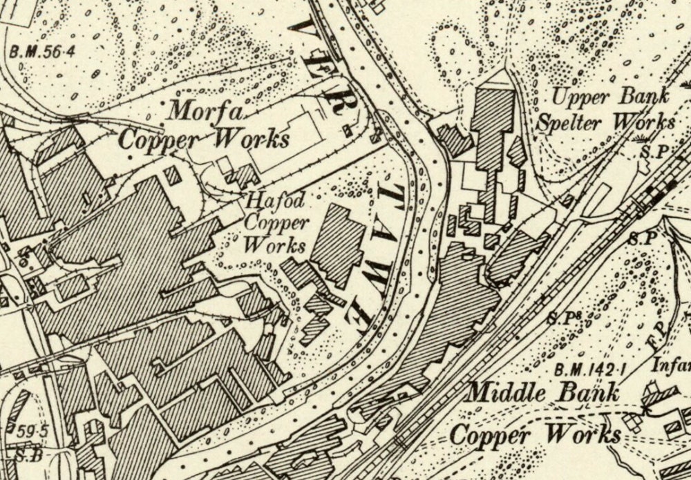 1897 Map Scan - Swansea, Wales, UK - High-resolution Victorian (19th ...