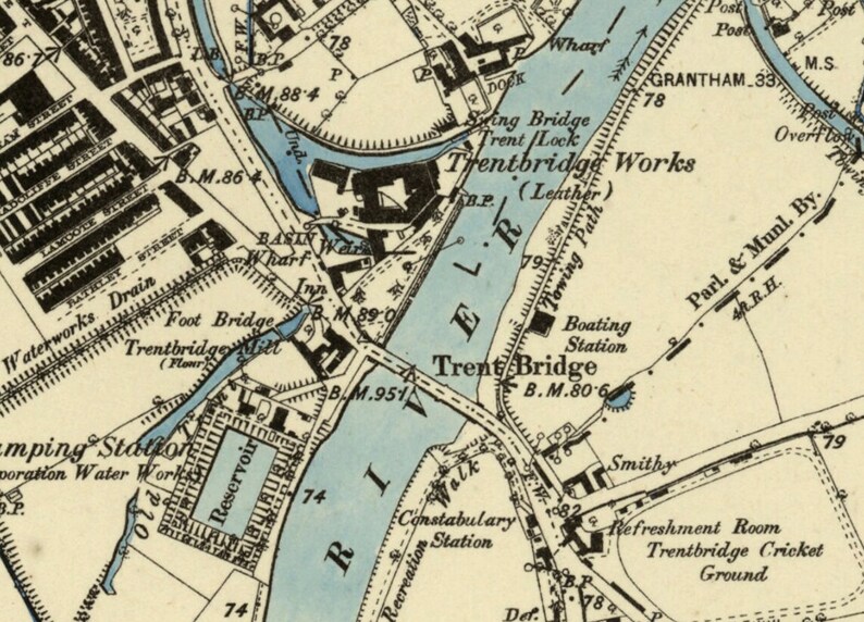 1880 Map Scan - Nottingham, England, UK - High-resolution Scan of ...