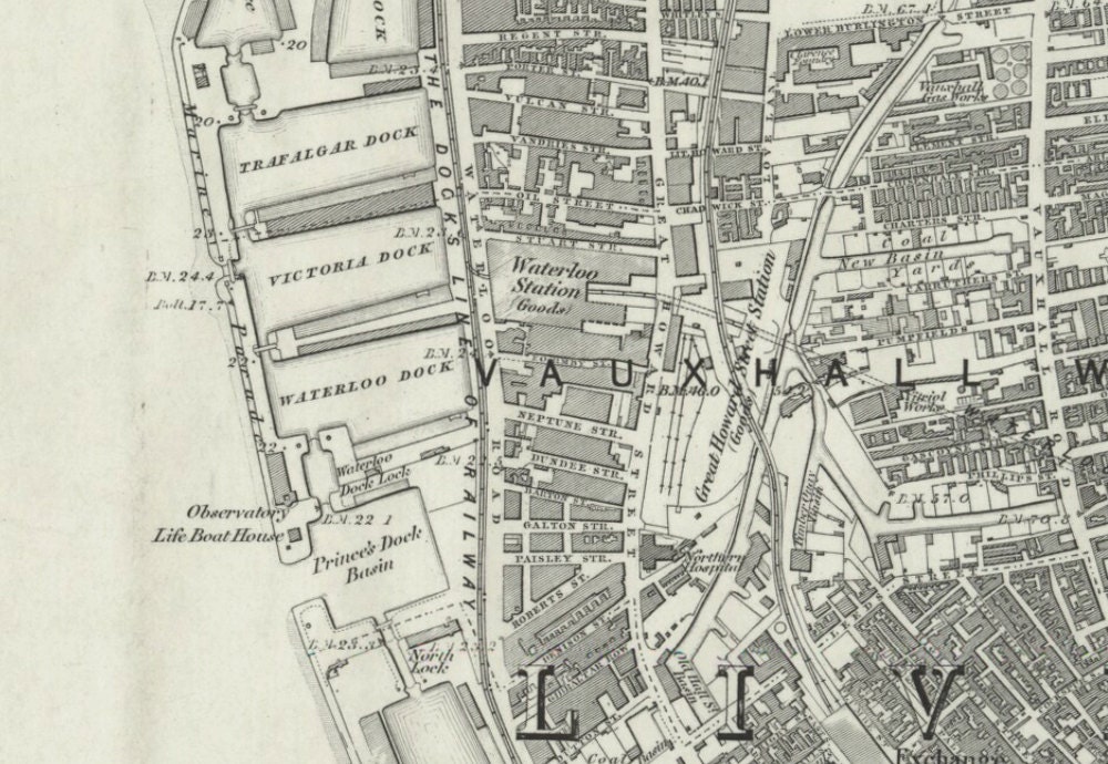 1845 Map Scan Liverpool England UK High-resolution Scan - Etsy