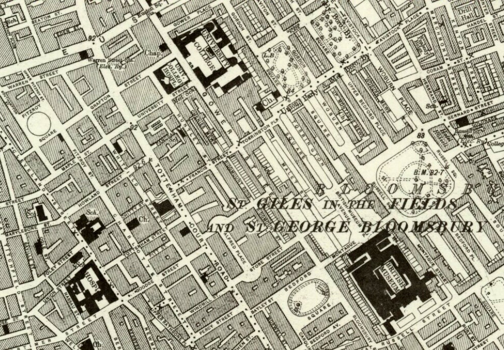 1864 Map Scan - Central London North, England, UK - High-resolution ...
