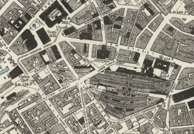 1887 Map Scan - Birmingham, England, UK - High-resolution Scan of the ...
