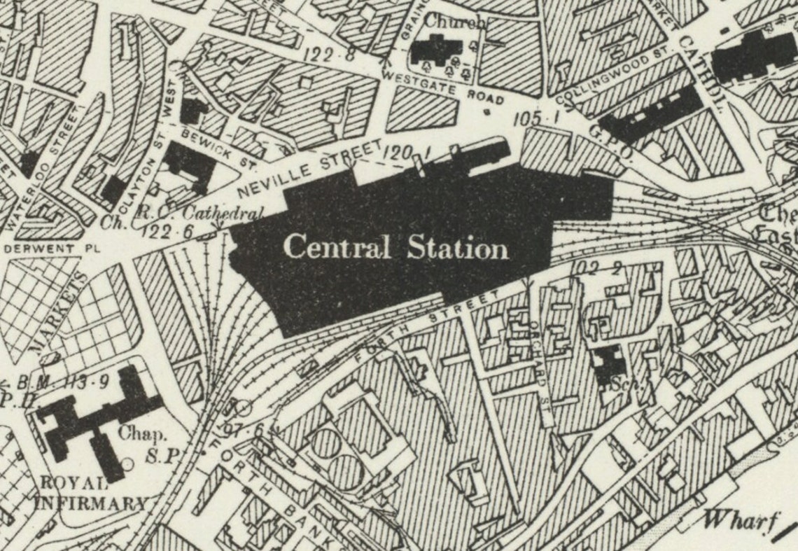 1894 Map Scan - Newcastle, England, UK - High-resolution Scan of the ...