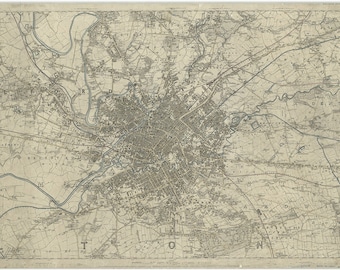 1868 Map Scan - Central London, England, UK - High-resolution Scan of the Victorian (19th ...