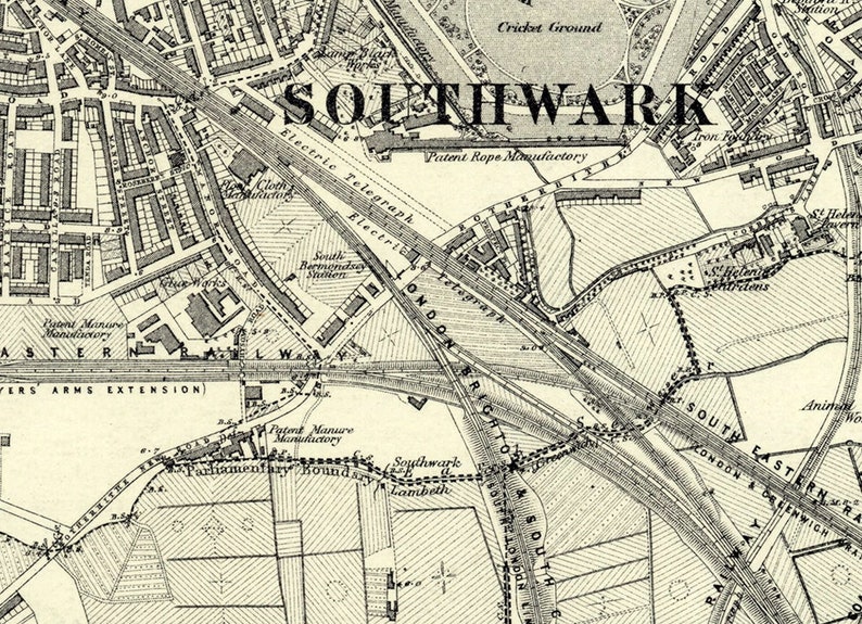 1868 Map Scan - Central London, England, UK - High-resolution Scan of ...