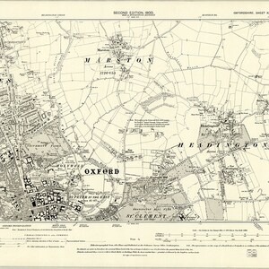 1898 Map Scan - Oxford, England, UK - High-resolution Scan of Victorian ...