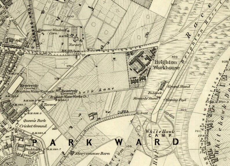 1873 Map Scan - Brighton, Sussex, England, UK - High-resolution ...
