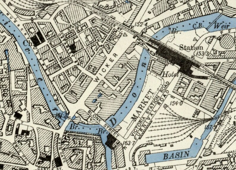 1894 Map Scan Sheffield, Yorkshire, England, UK High-resolution ...