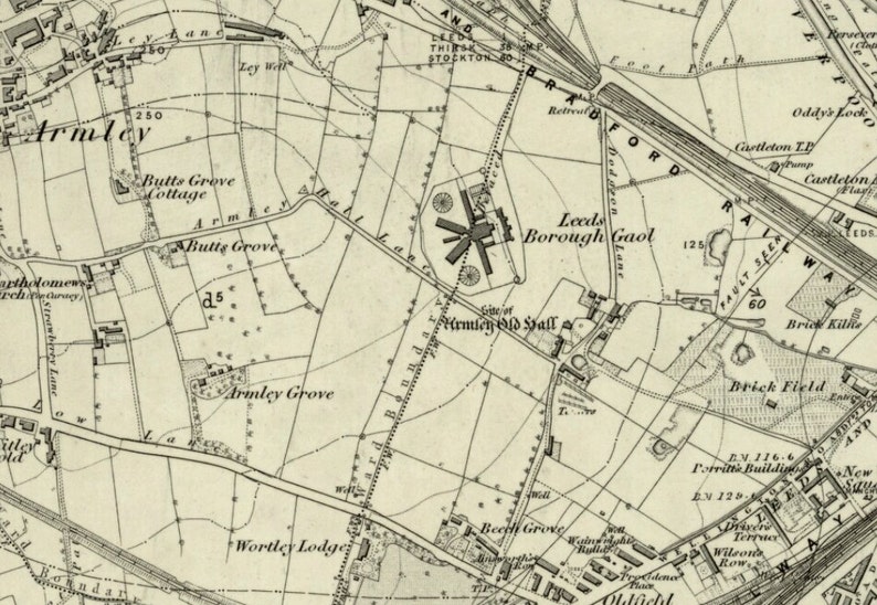 1846 Map Scan - Leeds, England, UK - High-resolution Scan of Victorian ...