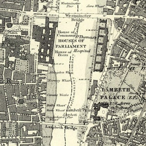 1868 Map Scan - Central London, England, UK - High-resolution Scan of ...