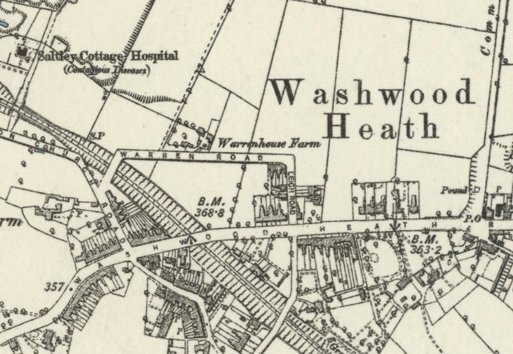1887 Map Scan - Birmingham, England, UK - High-resolution Scan of the ...