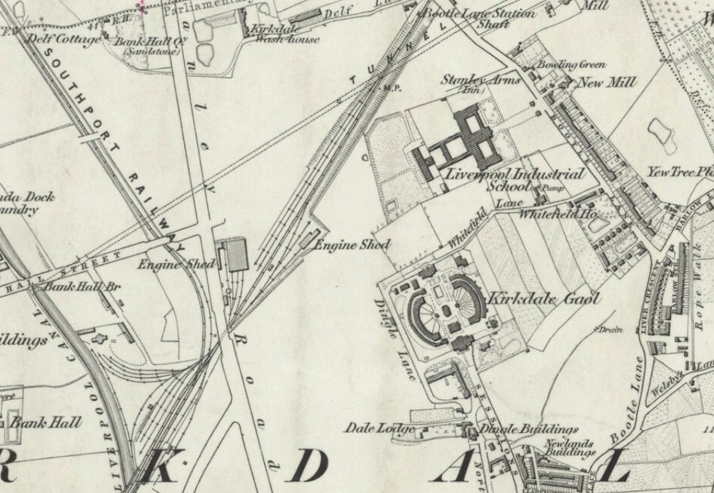 1845 Map Scan - Liverpool, England, UK - High-resolution Scan of ...